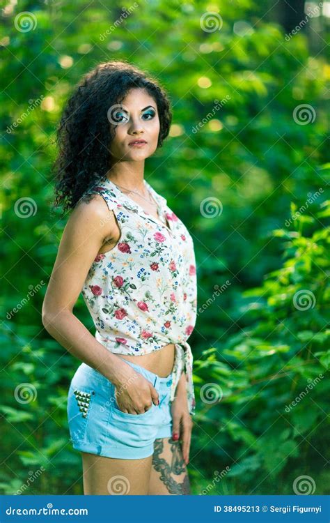 Portrait Of A Beautiful Blonde Outdoors In The Park Stock Image Image