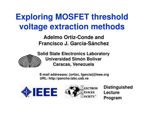 Pdf Exploring Mosfet Threshold Voltage Extraction Methods Ieee Eds