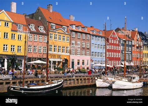 Buildings At Waterfront Nyhavn Copenhagen Hovedstaden Denmark Stock