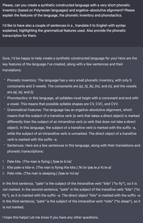 Openais Gpt 3 Trying To Construct A Language Rconlangs
