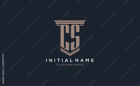 Cs Initial Logo With Pillar Style Luxury Law Firm Logo Design Ideas