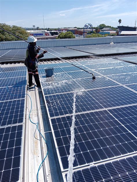 Professional Solar Panel Cleaning Service On Commercial Property