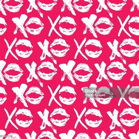 여 자가 브러쉬 레터링 표시 완벽 한 패턴 그런 지 붓글씨 포옹 및 키스 문구 인터넷 속어 약어가 여 자가 기호 그림을 흰색 배경에 고립 벡터 격언에 대한 스톡 벡터 아트