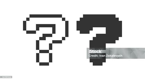 픽셀 물음표 아이콘입니다 벡터 일러스트레이션 디자인 물음표에 대한 스톡 벡터 아트 및 기타 이미지 물음표 모자이크 처리