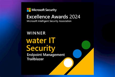 Water It Security Recognized As A Microsoft Security Excellence Awards Winner For Endpoint