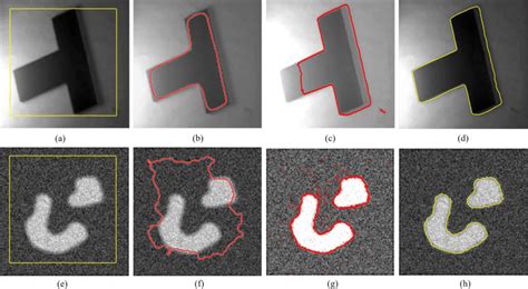 segmentation results on inhomogeneous and noisy images noiseless