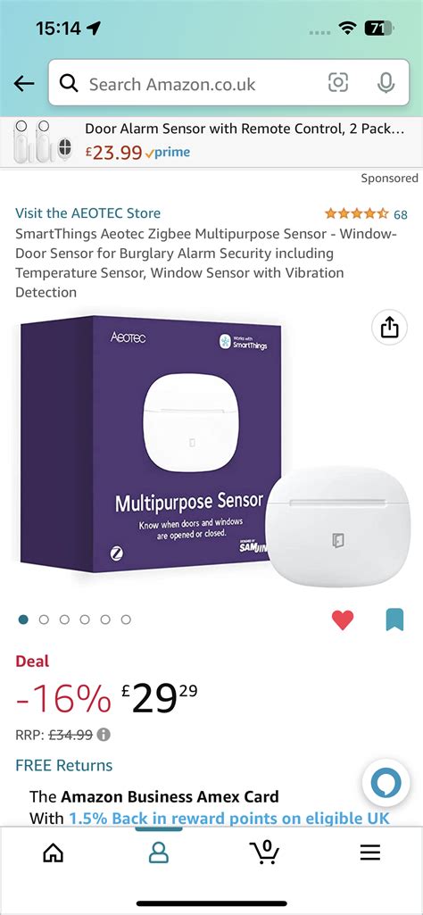 Aeotec Multipurpose Zigbee Sensor UK Amazon Deal Deals SmartThings Community
