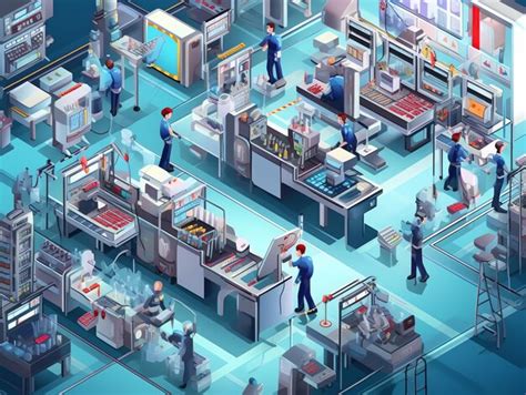 Premium Photo Generative Ai Microchip Production Factory Hitech