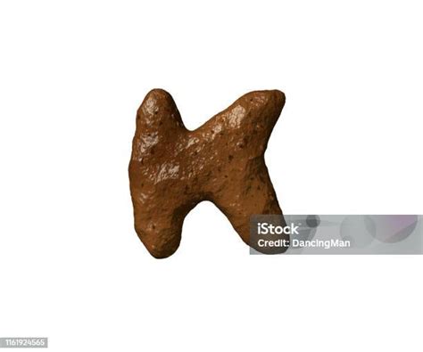 갈색 점토 또는 푸 글꼴 흰색 배경에 고립 된 문자 K 기호의 3d 그림 0명에 대한 스톡 사진 및 기타 이미지 0명 3차원 형태 개념 Istock