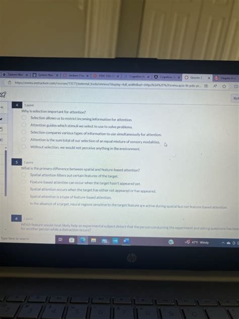 Solved Why Is Selection Important For Attention Selection