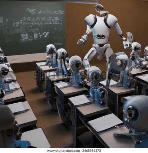 Humanoid Robots Class Robots Pupils Many Ai Generated Image 2465956373