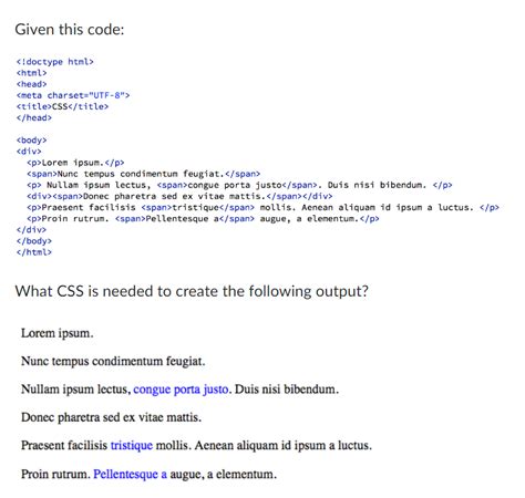Solved Given This Code Doctype Html Html Head Chegg