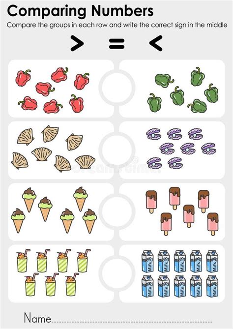 Comparing Numbers Less Than Greater Than Equal To Worksheet For