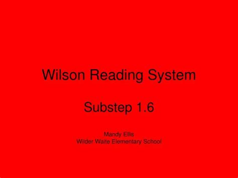 PPT Wilson Reading System PowerPoint Presentation Free Download ID