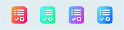 Survey Solid Icon In Gradient Colors Questionnaire Signs Vector