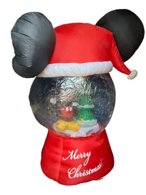 Disney Gemmy Airblown Inflatable Snow Globe Mickey Mouse Christmas 6 5