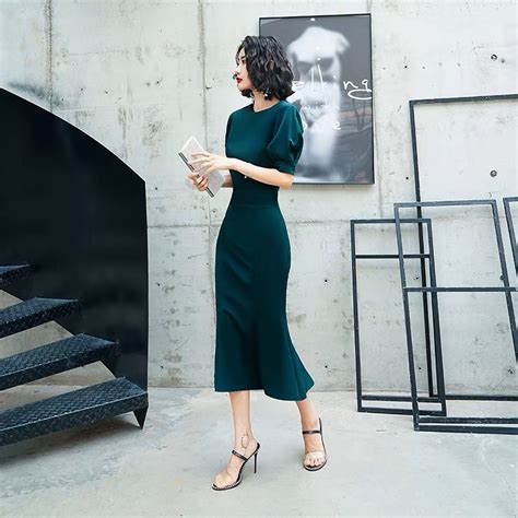 Green Evening Dresssexy Party Dress Satin Prom Dressstylish Bodycon