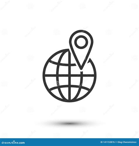GPS Navigation Linear Icon Isolated On White Background Stock Vector Illustration Of Arrow