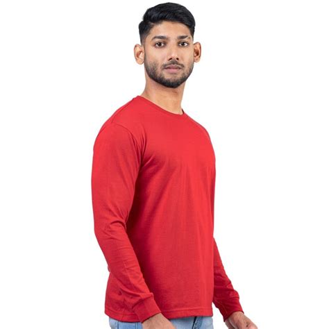 Scarlet Red Mens Long Sleeve T Shirt Premium Menswear At Best Value