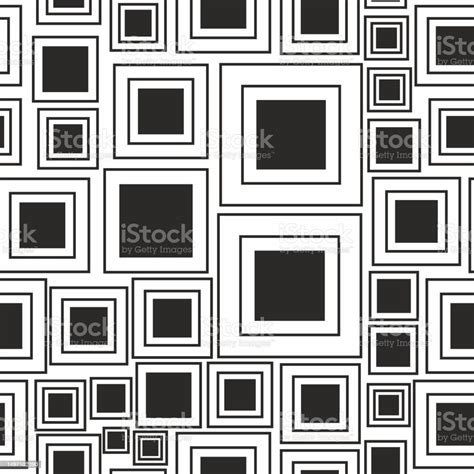 벡터 원활한 사각형 패턴입니다 장식 요소 줄무늬 흑백 색상의 디자인 템플릿 0명에 대한 스톡 벡터 아트 및 기타 이미지 0명 건축물 검은색 Istock