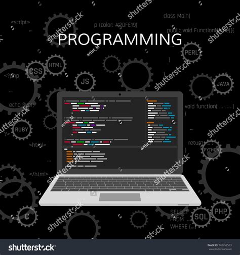 Programming Coding Web Development Concept Vector Stock Vector Royalty Free