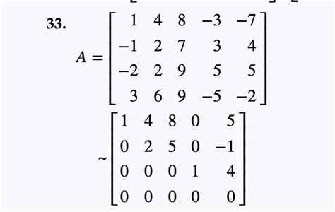 Solved Exercises 31 34 Display A Matrix A And An Echelon