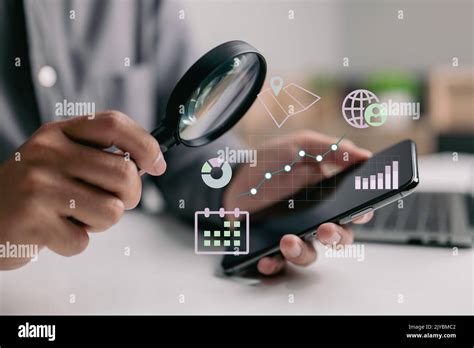 Analyzing Graphs And Charts With A Magnifying Glass Calculating Or