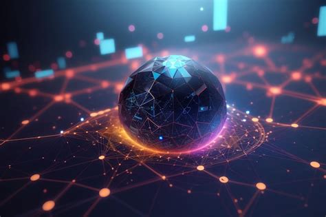 Premium Ai Image Digital Cyberspace Geometric With Particles Digital Data Network Connections