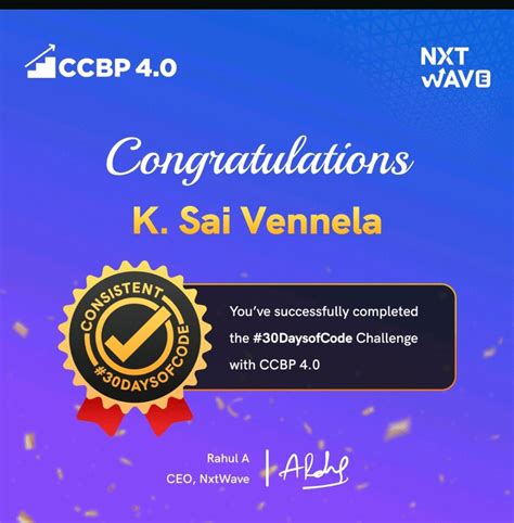 Vennela Koutharapu On Linkedin 30dayscodechallenge Certificate
