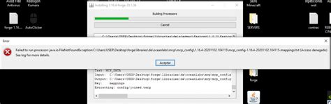 FAILED TO RUN PROCESSOR Support Bug Reports Forge Forums