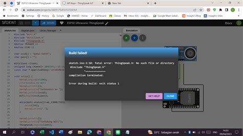 TUTORIAL Menghubungkan ThingSpeak Dengan ESP Di Wokwi Dan Visualisasi Data Menggunakan
