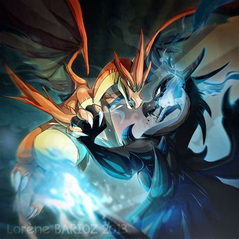 Mega Charizard X And Y In An Epic Battle Charizard Pokemon Pokemon