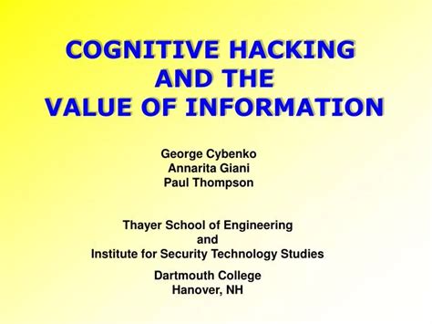 Ppt Cognitive Hacking And The Value Of Information Powerpoint