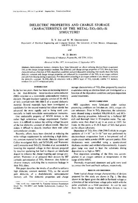Pdf Dielectric Properties And Charge Storage Characteristics Of The