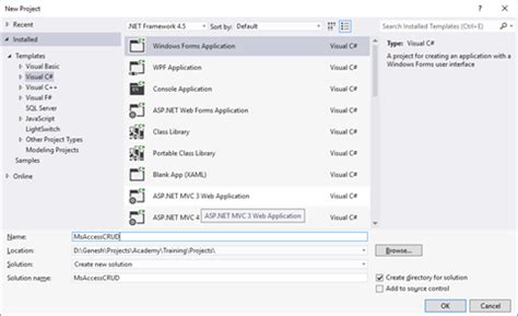 Dot Net CRUD Operation With Ms Access Database Maria Academy