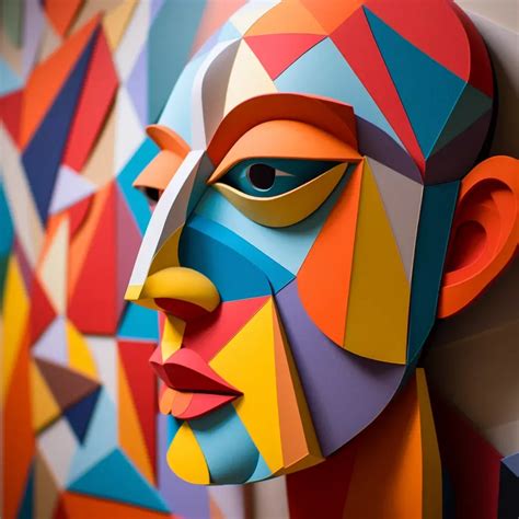 Picasso Geometry 20 Influenced By Colorful Acrylic 3d Print Detail