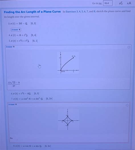solved go to pg 864 i aa finding the arc length of a plane curve