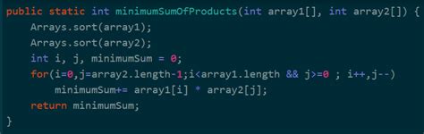 Array Problem Minimum Sum Of Product Of Two Arrays Java By