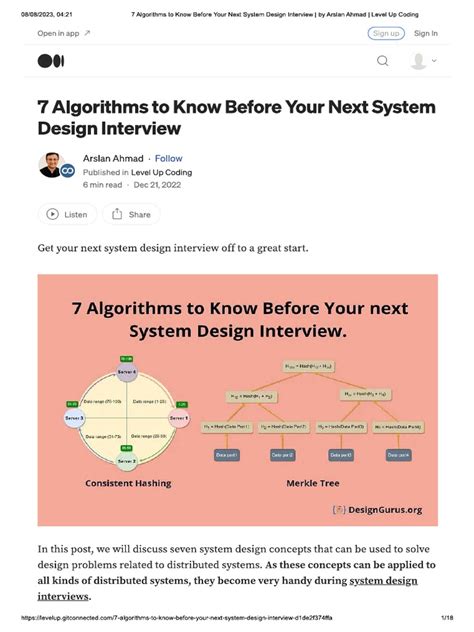 7 Algorithms To Know Before Your Next System Design Interview Pdf