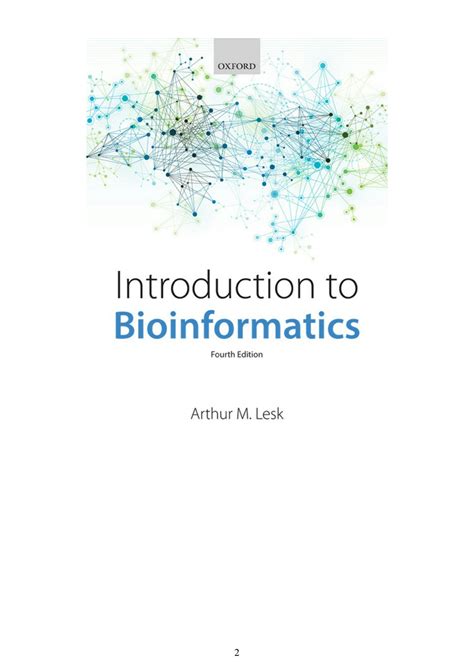 Solution Introduction To Bioinformatics By Arthur M Lesk 4th Edition