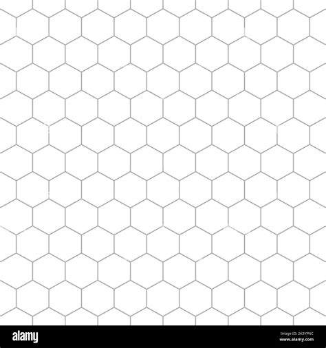 Hexagonal Seamless Pattern With Editable Strokes Stock Vector Image