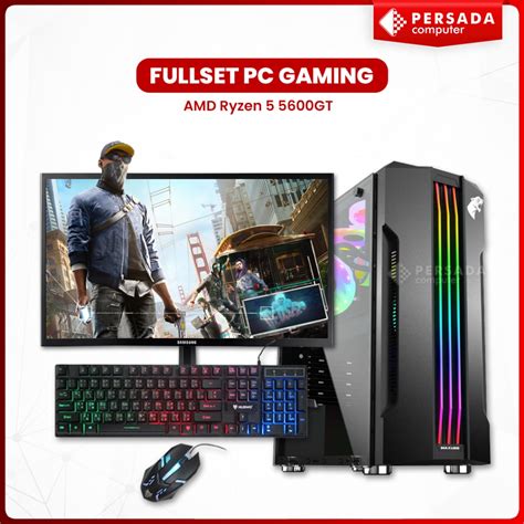Jual FullSet PC Gaming AMD Ryzen 5 5600GT I 16GB I SSD I LED 24 I Keyboard Mouse Shopee Indonesia