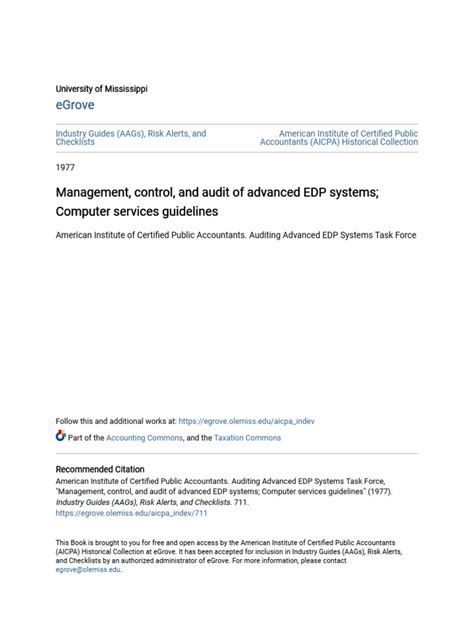 Management Control And Audit Of Advanced Edp Systems Pdf Audit Information Technology