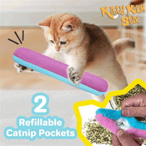 10 Refillable Catnip Kicker Sticks Kitty Kick Stix Original Brand