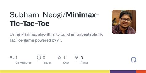 GitHub Subham Neogi Minimax Tic Tac Toe Using Minimax Algorithm To Build An Unbeatable Tic