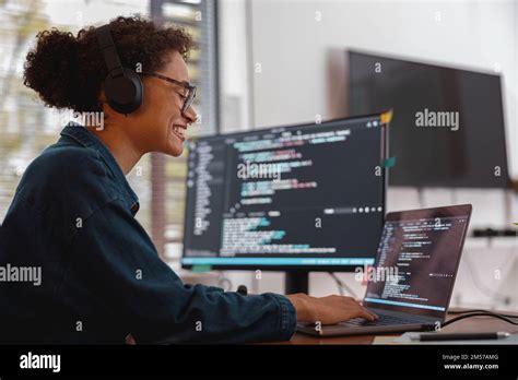 Freelancer Female Making New Project As Web Designer And Programmer On Her Computer At Home
