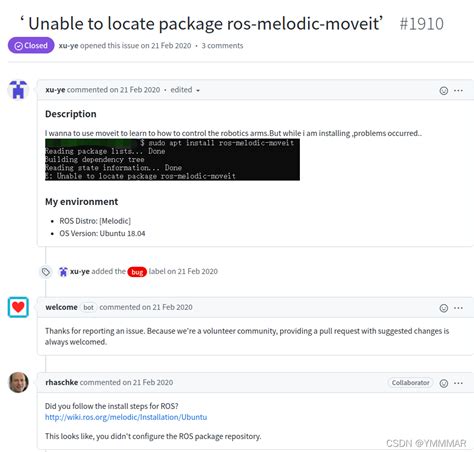 关于ROS安装及ROS定位不到软件包的问题解决 ubuntu YMMMAR GitCode 开源社区