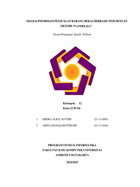 Sistem Informasi Penjualan Barang Bekas Berbasis Web Dengan Metode Waterfall Pdf