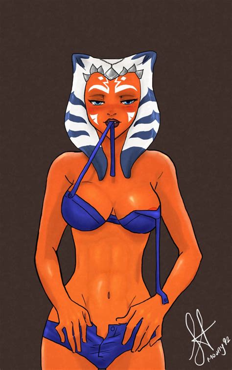 rule 34 1girls ahsoka tano big breasts blue eyes blush bra breasts cleavage clone wars clothed
