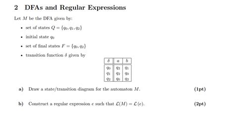 solved 2 ﻿dfas and regular expressionslet m ﻿be the dfa